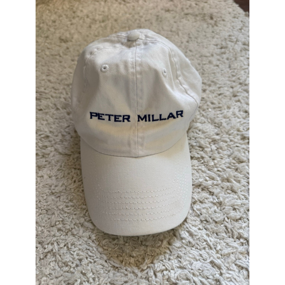 Peter Millar | Accessories | Mens Peter Millar White Blue Logo Baseball ...